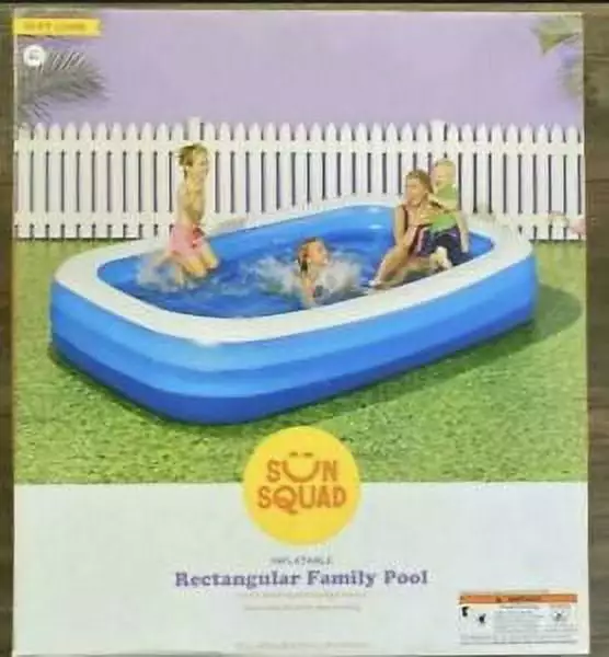 10' X 22 Deluxe Rectangular Family Inflatable Above Ground Pool - Sun ...