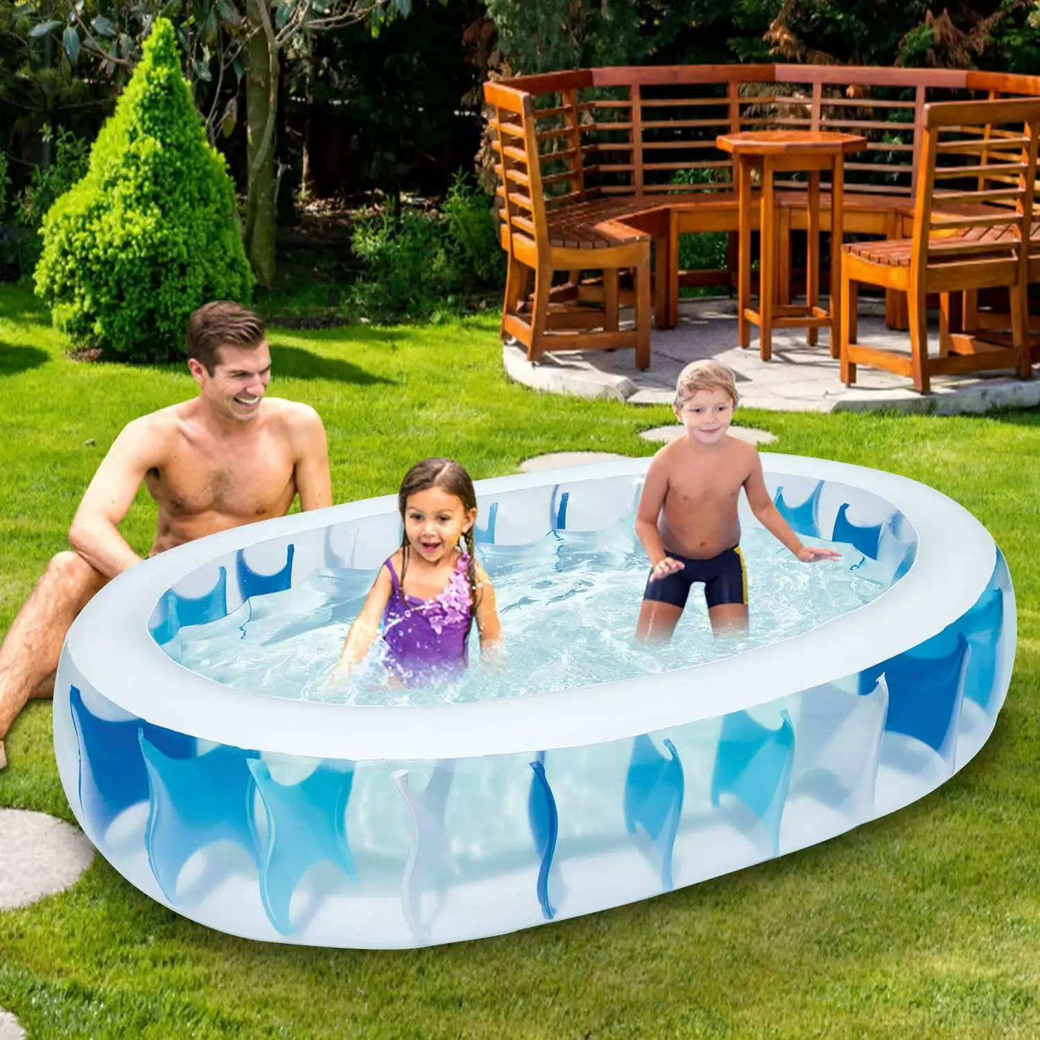 90 x 60 Inflatable Swimming Pool Center Above Ground Kid Adults Family ...