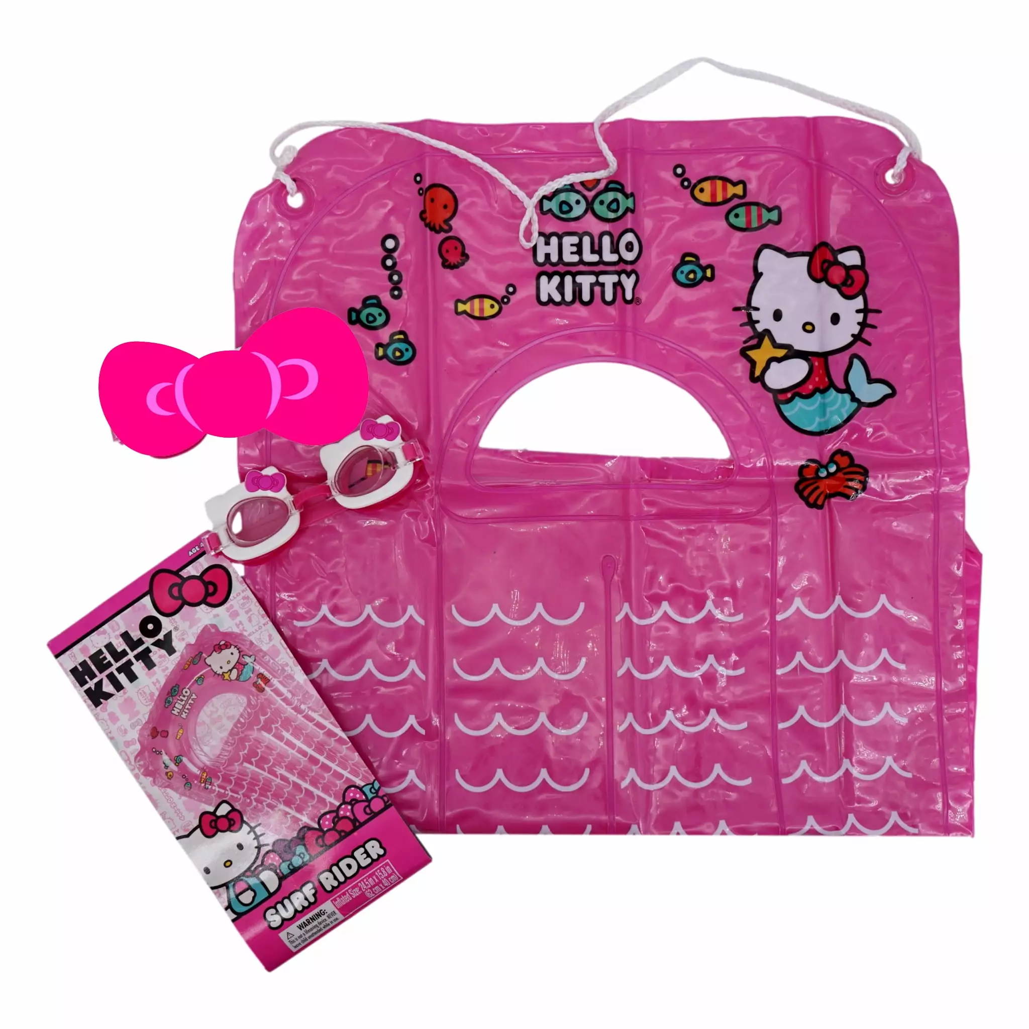 Hello Kitty Kid's Inflatable Swim Float Goggles Set Surf Rider Swimming ...