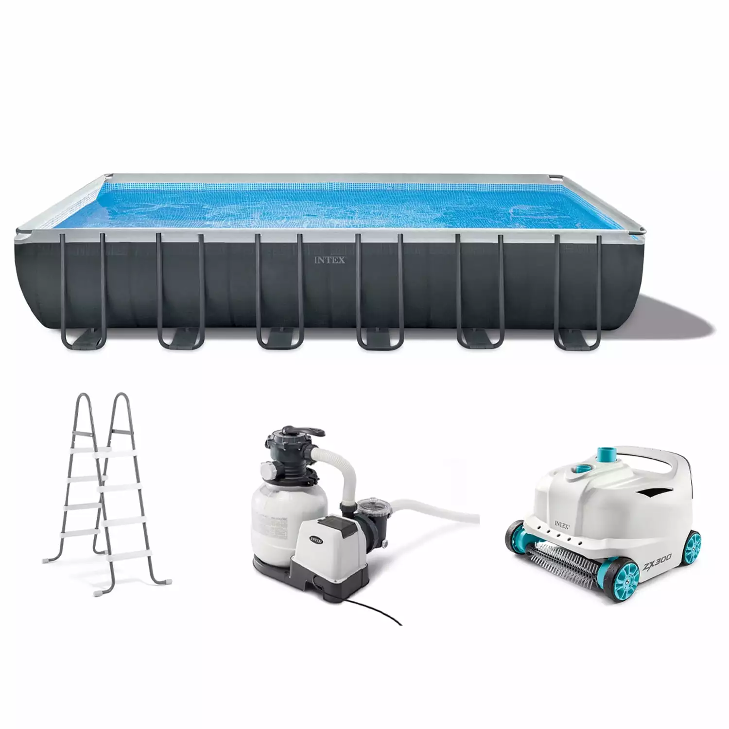 INTEX Ultra XTR 24' x 12' x 52 Rectangular Above Ground Pool Set w ...
