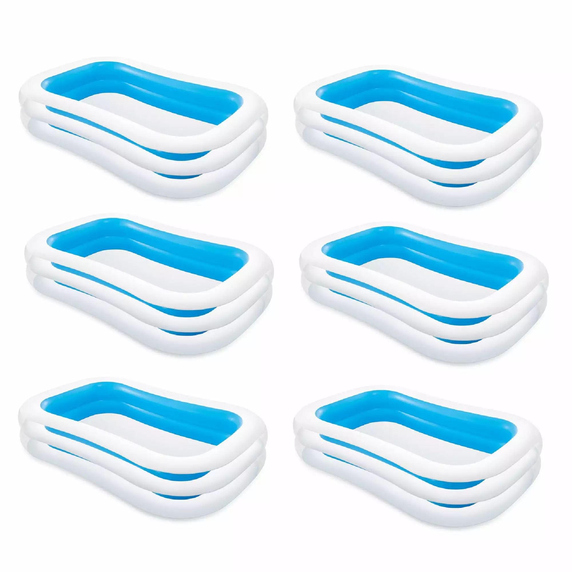 Intex Swim Center 198 Gallon Inflatable Family Swimming Pool. Blue (6 ...