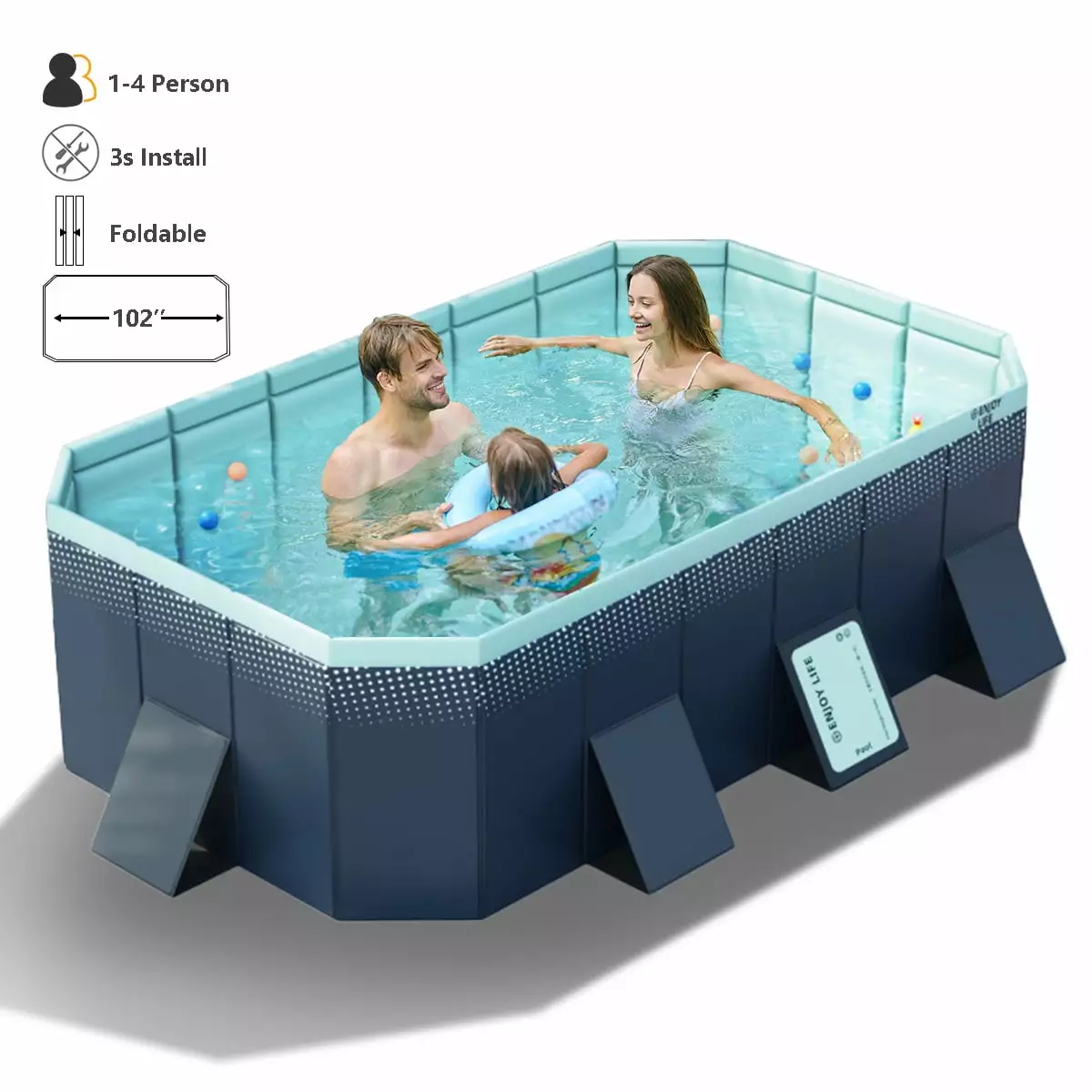 MONEHANE Swimming Pools for Kids. Foldable Outdoor Above Ground Adult ...