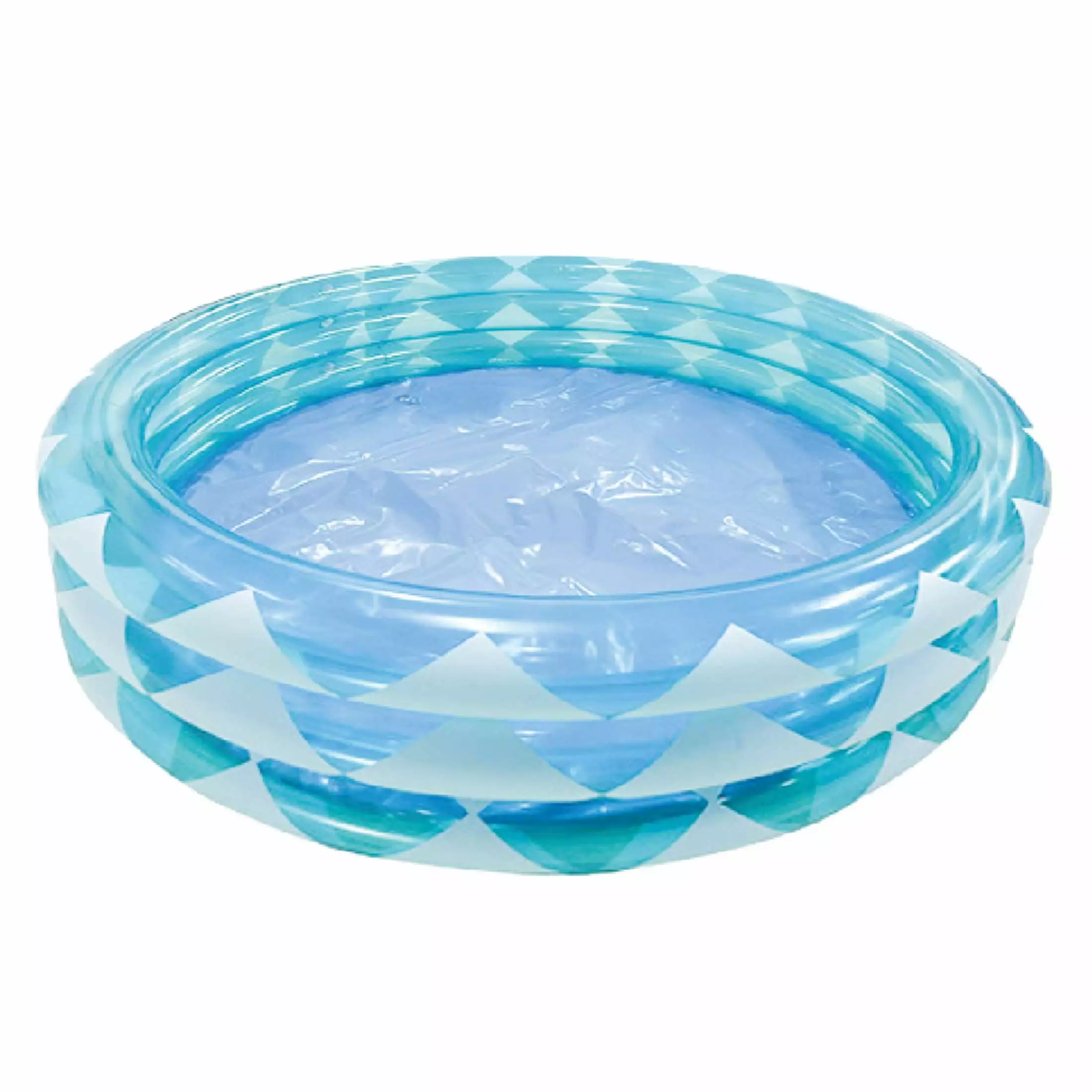 SunClub 63 Blue Soft-Sided Round 3-Ring Checker Print Inflatable Kiddie ...